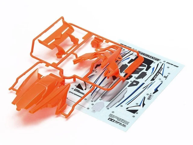 MINI 4WD 1/32 Dcr-02 Decross-02 Ensemble de pièces de carrosserie orange fluo EUR 44,41 ...