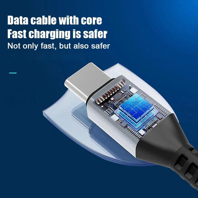 TYPE C TO Type C Cable 5A PD 100W Fast Charging Cord Display Chargers ...