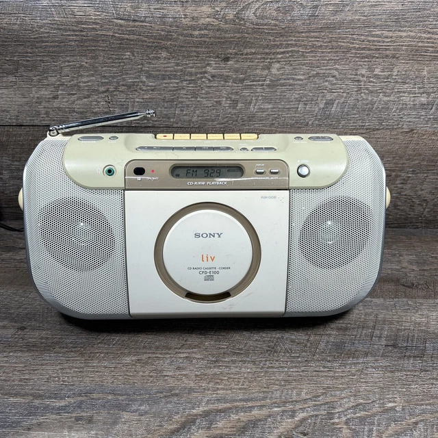 SONY CFD-E100 CD Radio Cassette Recorder CD R/RW Playback Boombox ...