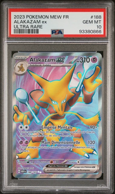 CARTE POKÉMON ALAKAZAM ex 188/165 EV3.5 Mew 151 PSA 10 EUR 1,00 ...
