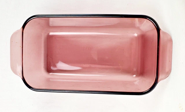 VINTAGE PYREX CORNING Loaf Pan Cranberry Glass Pan 213-R 1.5 Qt. $20.97 ...