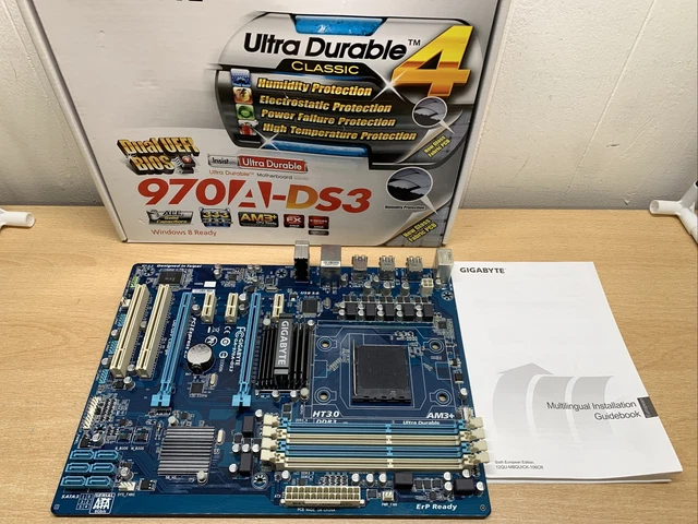 GIGABYTE GA-970A-DS3 SOCKET AM3+ motherboard £35.00 - PicClick UK