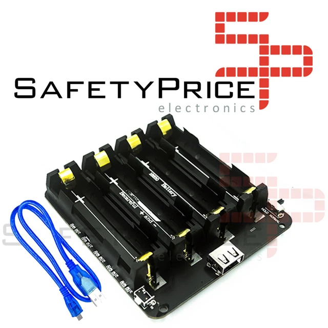BATTERY SHIELD EXPANSION V3 Battery 4x 18650 Arduino Raspberry + MICRO ...