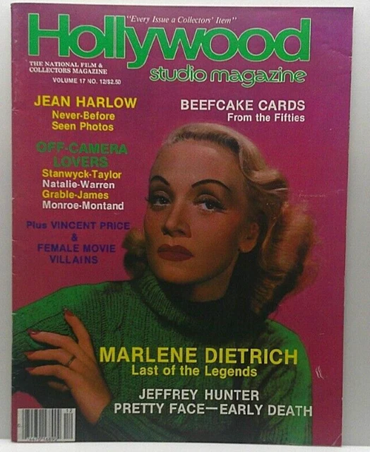 HOLLYWOOD STUDIO MAGAZINE Vol 17 #12 Marlene Dietrich Jean Harlow ...