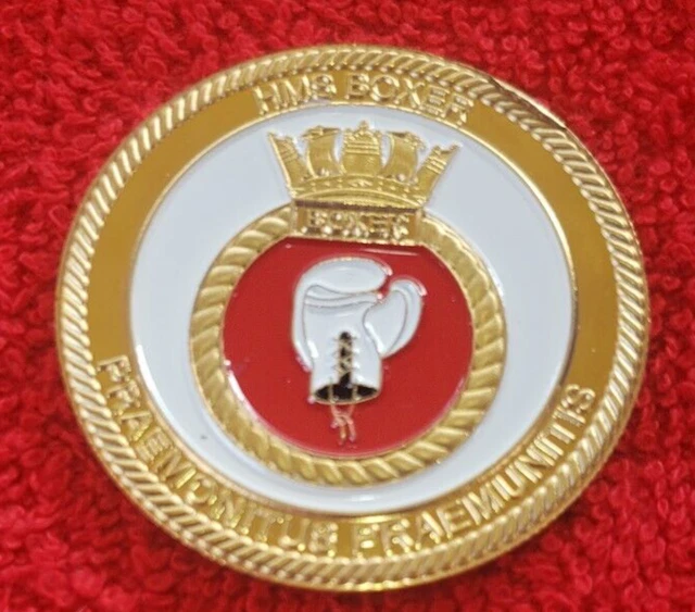 BRITISH ROYAL NAVY Hms Boxer Challenge Coin (Uscg Army Usmc Us Navy £12 ...