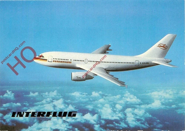 BILD POSTKARTE; INTERFLUG AIRBUS A310 [FLUGLINIENAUSGABE] EUR 4,24 ...