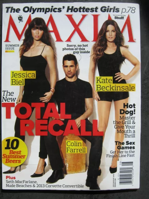 MAXIM US MAGAZINE July August 2012 Colin Farrell Jessica Biel Kate ...