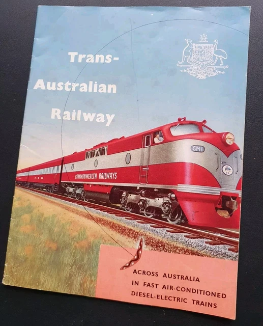 TRANS-AUSTRALIAN RAILWAY GUIDE Diesel Electric Train Australia 50s ...