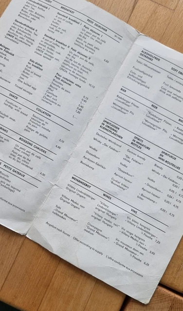 SPEISEKARTE MITROPA DDR Unser Angebot im Schlafwagen EUR 10,50 - PicClick DE