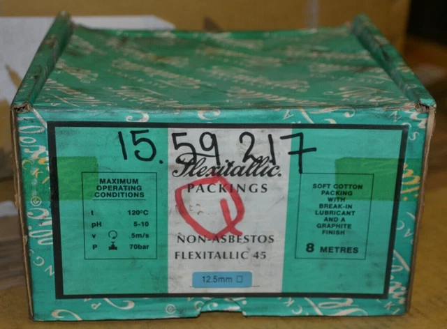 FLEXITALLIC 12.5MM X 8m Compression Packing Gland / Pump / Shaft / Seal £39.95 - PicClick UK