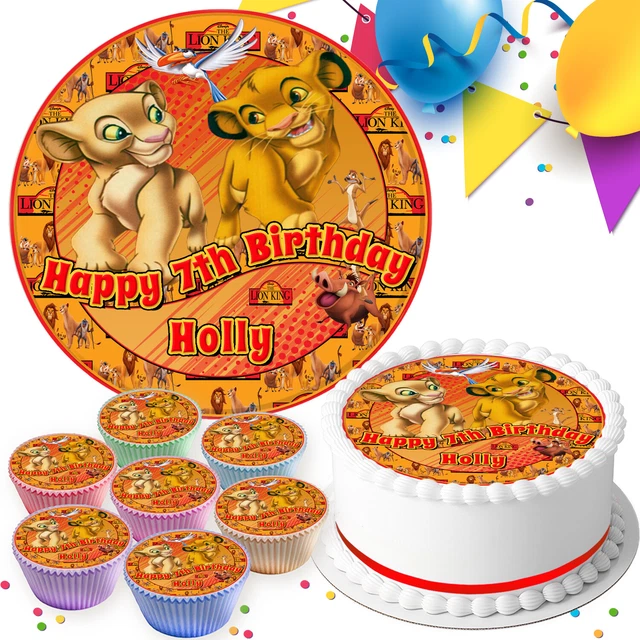 LION KING SIMBA Personalised Edible Icing Sheet 7.5 Inch Cake Topper ...