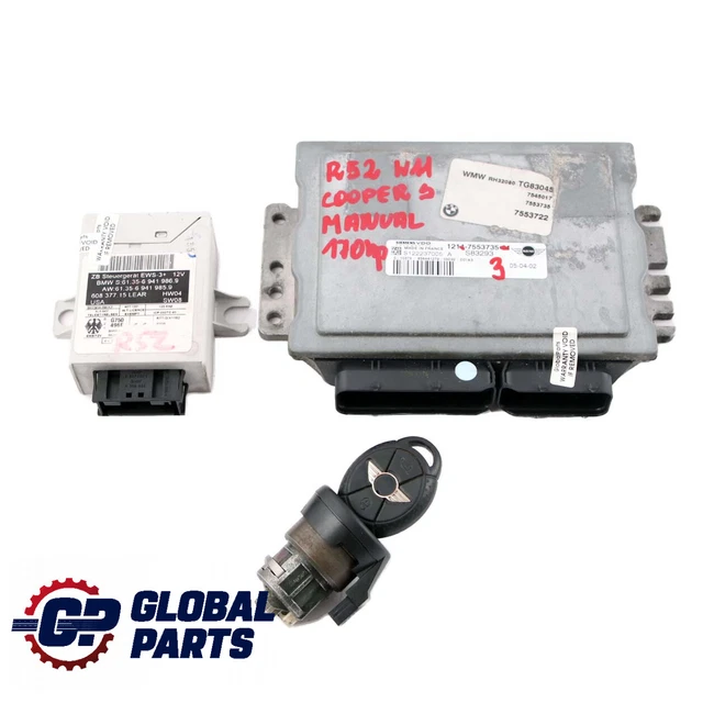 MINI COOPER S R53 W11 170HP Engine ECU Kit DME 7553735 + Key + EWS ...