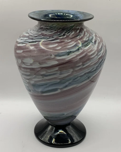 GORDON STUDIO AUSTRALIAN Glass Vase By Grant Donaldson ‘Marble’ Signed ...