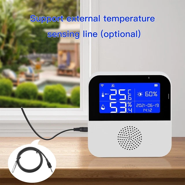 WIFI ENABLED TEMPERATURE Sensor with External Probe and Adjustable ...