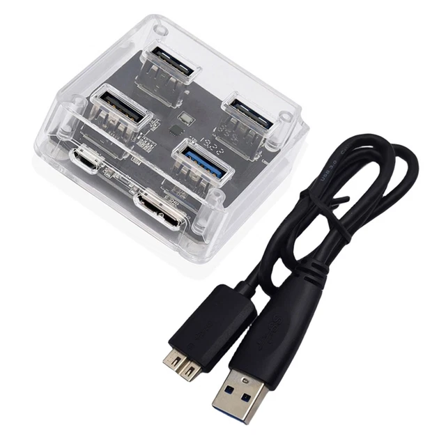 4 PORT USB 3.0 2.0 Hub Splitter 5Gbps USB A Slot Docking Station ...