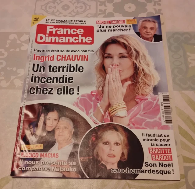 FRANCE DIMANCHE INGRID Chauvin - Enrico Macias - Brigitte Bardot EUR 3 ...