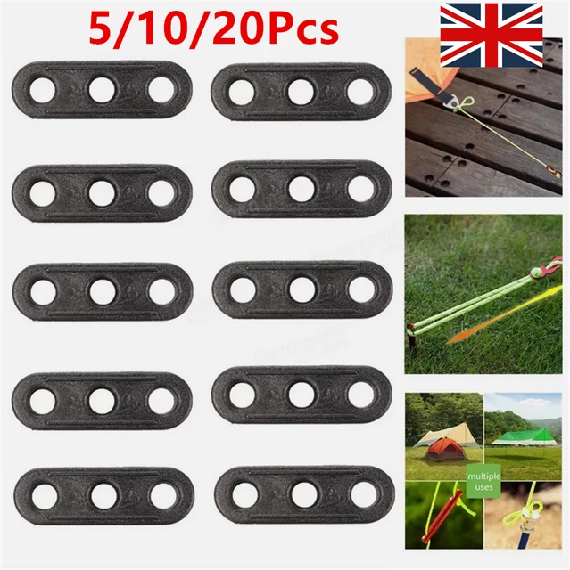 5/20X ROPE TENSIONER 3-Hole Cord Adjuster Plastic Tent Rope Fastener ...