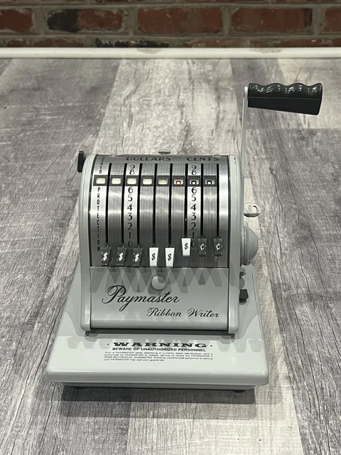 PAYMASTER SERIES 8000 “Ribbon Writer” Check Writing Machine W/ Key ...