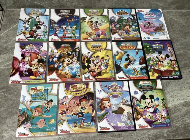 14 DISNEY JUNIOR DVDs Mickey Mouse Clubhouse & Minnie Jake Never Land ...