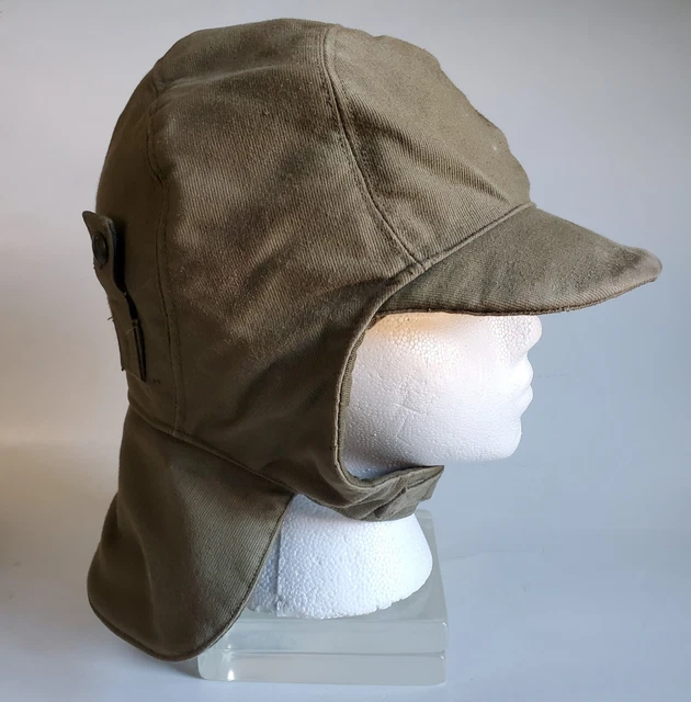 MILITARY U.S. NAVY USN Hat Cap 7.25 WWII Era Wool Lined Neck Flap NXSx ...