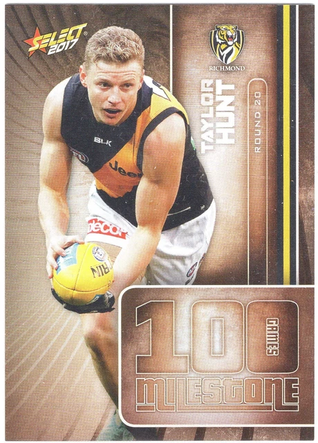 2017 AFL FOOTY STARS MILESTONE (100 GAMES) CARD - MG56 Taylor HUNT ...