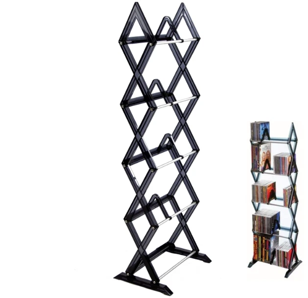 MEDIA SHELF 5 Tier 90 DVD Tower Rack Game 130 CD Display Organizer ...