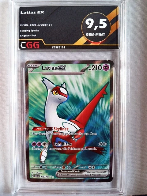 CARTE POKEMON ENGLISH Latias ex (SSP 220) Surging Sparks CGG 9,5 ...