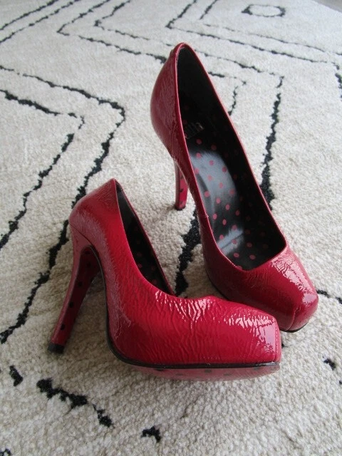 LADIES FAITH RED high heel shoes size UK 4 (EU 37) never worn £11.00 ...