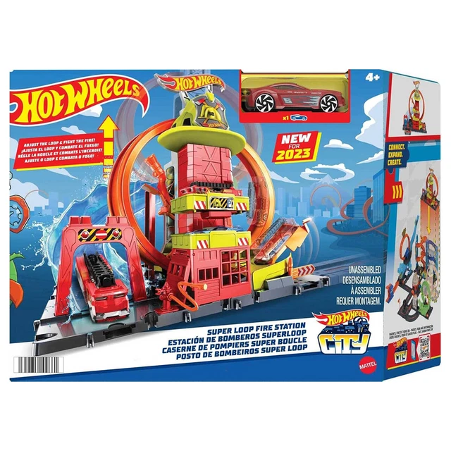 HOT WHEELS CITY Super Loop Fire Station Playset Kids Children Toy Car ...