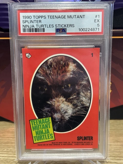 TMNT TOPPS Teenage Mutant Ninja Turtles Sticker Card Splinter #1 PSA 5 ...