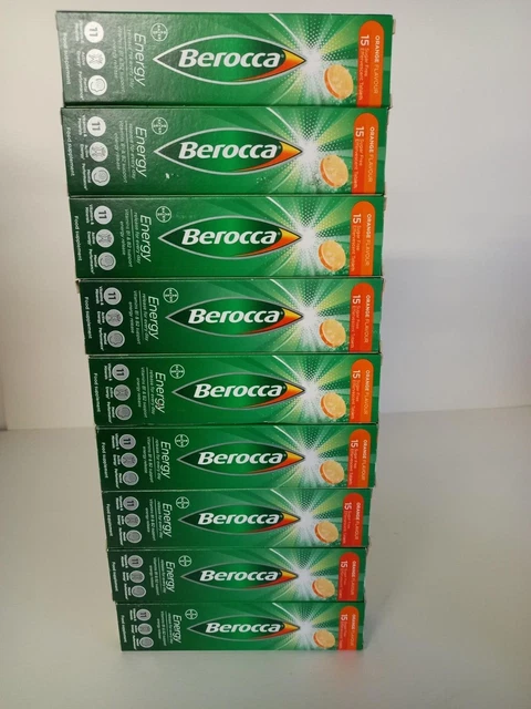 BEROCCA ORANGE EFFERVESCENT Tablets - 9 Individual boxes of 15 tabs £33 ...