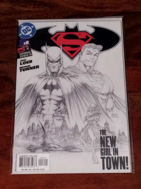 SUPERMAN BATMAN #8 Michael turner sketch Variant 1st app Super Girl ...