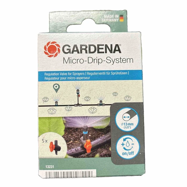 GARDENA MICRO-DRIP SYSTEM Control Valve Irrigation 5-Piece 13231-20 £9. ...