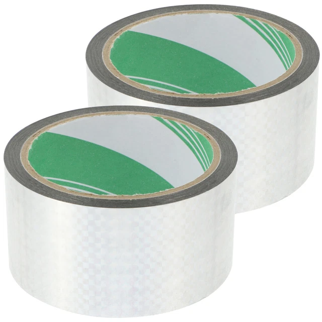 2 ROLLS REFLECTIVE Prism Gift Wrapping Tapes - Silver £12.59 - PicClick UK
