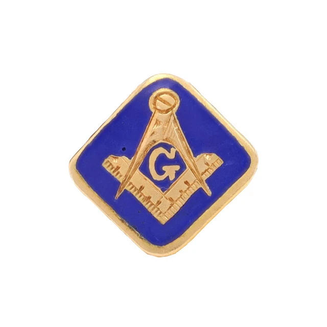 YELLOW GOLD BLUE Lodge Enamel Master Mason Lapel Pin - 14k Masonic £111 ...