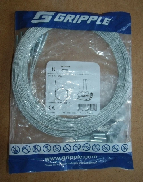 GRIPPLE STANDARD HANGER - HF2-S6G-3M 10 Pack M6 Thread Stud Wire Rope ...