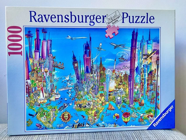 RAVENSBURGER COMIC WORLD RARE Vintage 2000 Map Jigsaw Puzzle 1000 ...