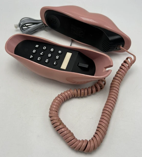 VINTAGE HOT LIPS Telephone TeleQuest Pink Push Button Works Landline 80 ... VINTAGE HOT LIPS Telephone TeleQuest Pink Push Button Works Landline 80 ...