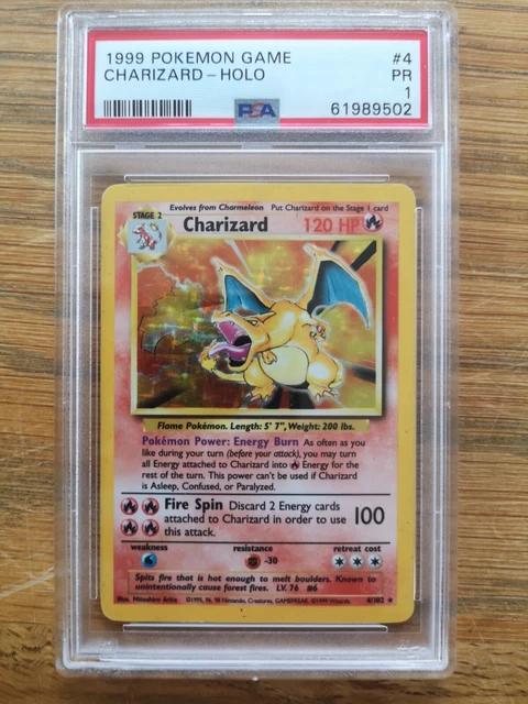PSA 1 POOR Charizard Base Set 4/102 Holo Rare Pokemon Karte EUR 226,08 ...