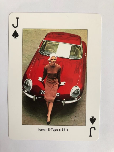 JAGUAR E 1961 Vintage Classic Car Chevrolet Swap Playing Card. Lady ...