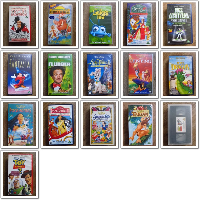 16 MOVIES WALT Disney & Pixar, VHS tape Bundle, PAL cassette, Job Lot £ ...