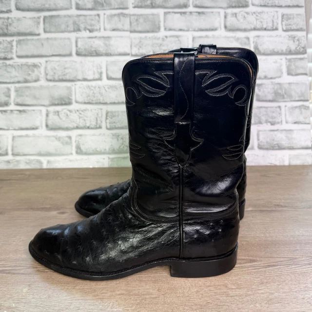 LUCCHESE WARD SMOOTH Ostrich Roper Boots 10 D £379.15 - PicClick UK