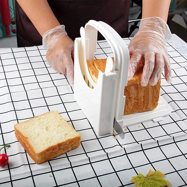 ADJUSTABLE BREAD SLICER Cutting Guide | Foldable Loaf Slicing Tool for ...