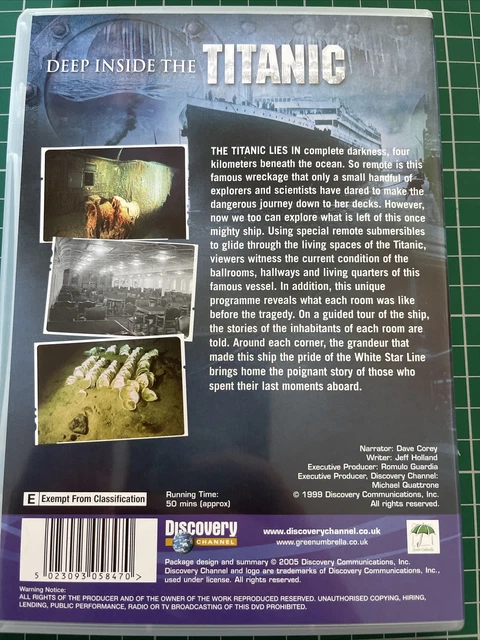 TITANIC DEEP INSIDE the Titanic Discovery Channel DVD EUR 15,13 ...