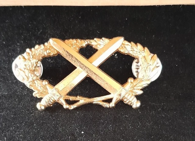 PIN'S BADGE. PROFESSIONAL Military Patent. Double fasteners. Golden ...