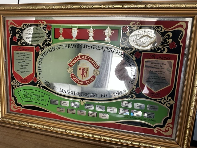 MANCHESTER UNITED CENTENARY Commemorative Framed Mirror Plaque £60.00 ...