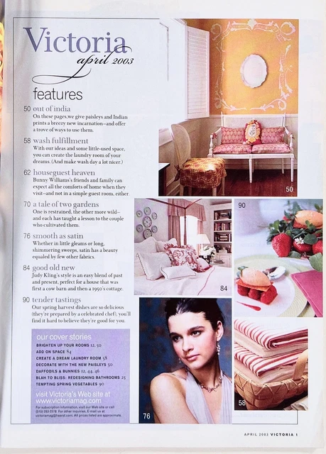 2003 APR VICTORIA MAGAZINE bright decor DREAM LAUNDRY ROOMS Paisley ...