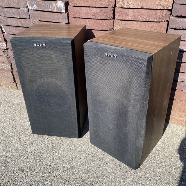 SONY SS-E34 VINTAGE 1984 Stereo Speakers 30W 8ohm Bass Reflex Bookshelf ...