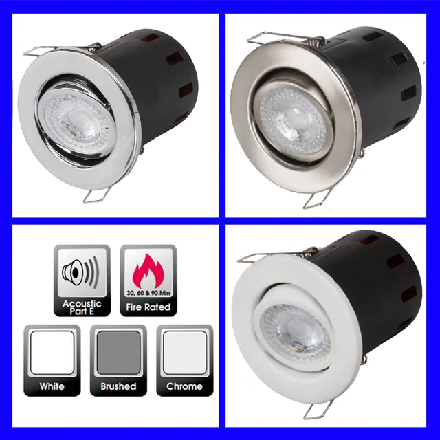 PK X 3 Tamlite Starlite white adjustable fire rated tilt downlight GU10 ...