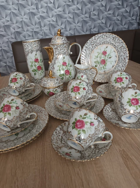 KAFEESERVICE AK KAISER mit Gold "Moosrose" 22 Teille. EUR 200,00 ...